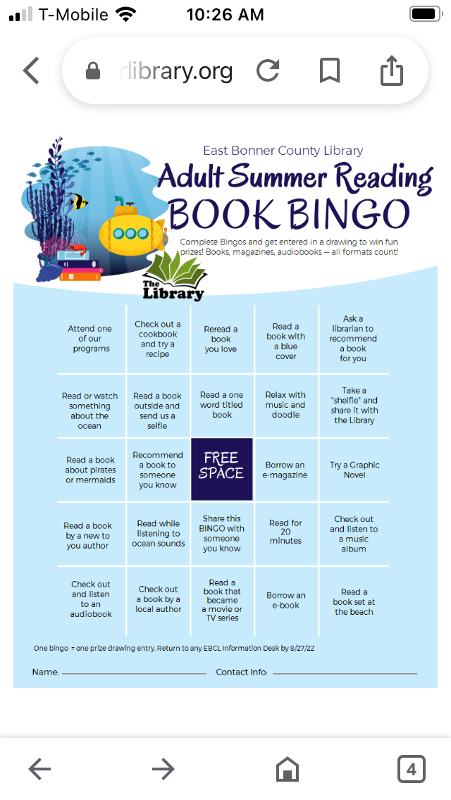Book BINGO update | Pam Webb